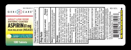 Geri-Care Adult Low Does Enteric Coated Aspirin, 81 mg Strength, 100 ...