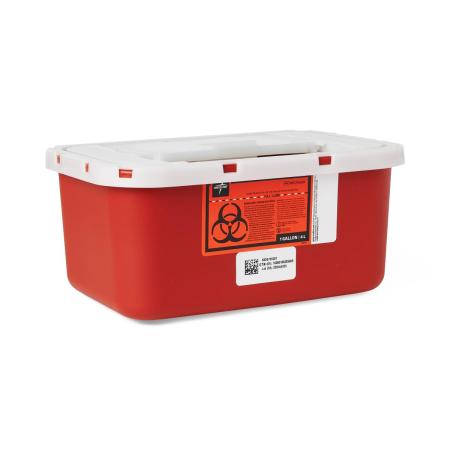 Medline Multipurpose Sharps Container, 1 Gallon, Red, Non-Tortuous Lid ...
