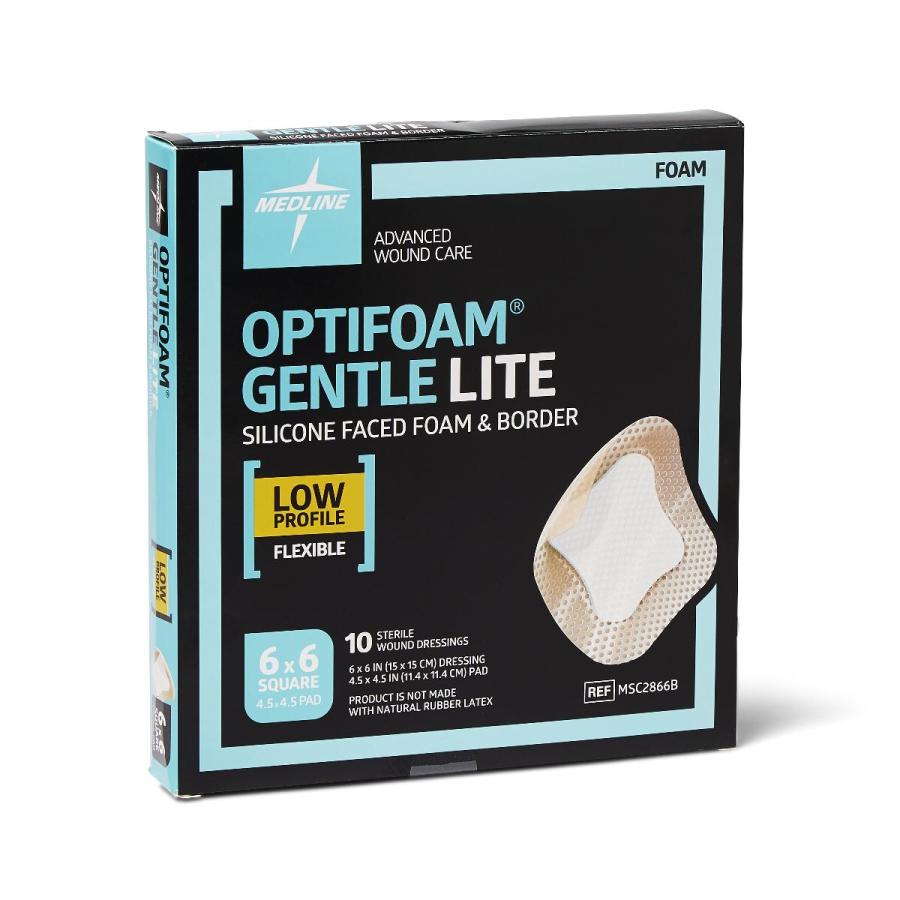 Medline Optifoam Gentle Lite Foam Dressings , Foam, Foam, Primary or ...