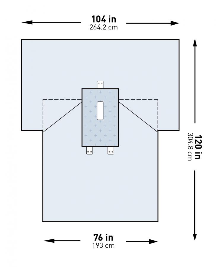 McKesson Laparotomy Abdominal Drapes, Blue, 102 W x 76 W x 120 L Inch ...