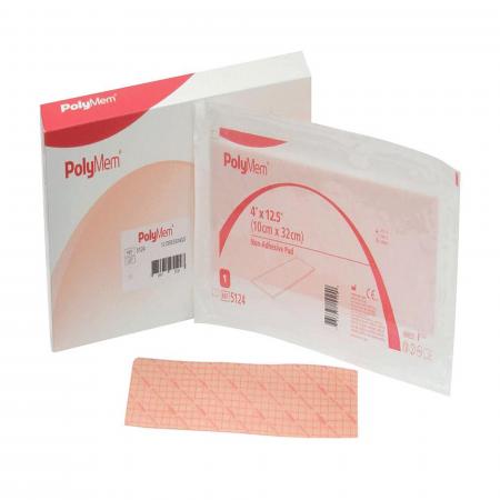PolyMem Foam Dressing, Pink, 4 x 12.5 In., Rectangle, Non-Adhesive ...