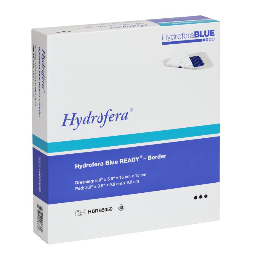 Hydrofera Blue READY-Border®, Antibacterial Foam Dressing, Silicone ...