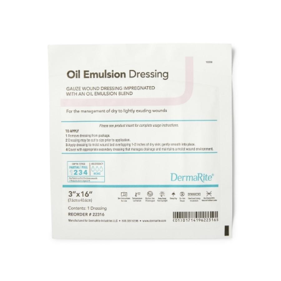 Dermarite Oil Emulsion Wound Dressing, Rectangle, Mesh Gauze, White ...