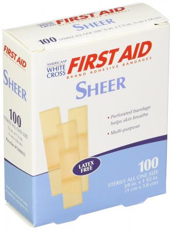 American White Cross Adhesive Bandage, 3/8 x 1.5 In., Plastic ...