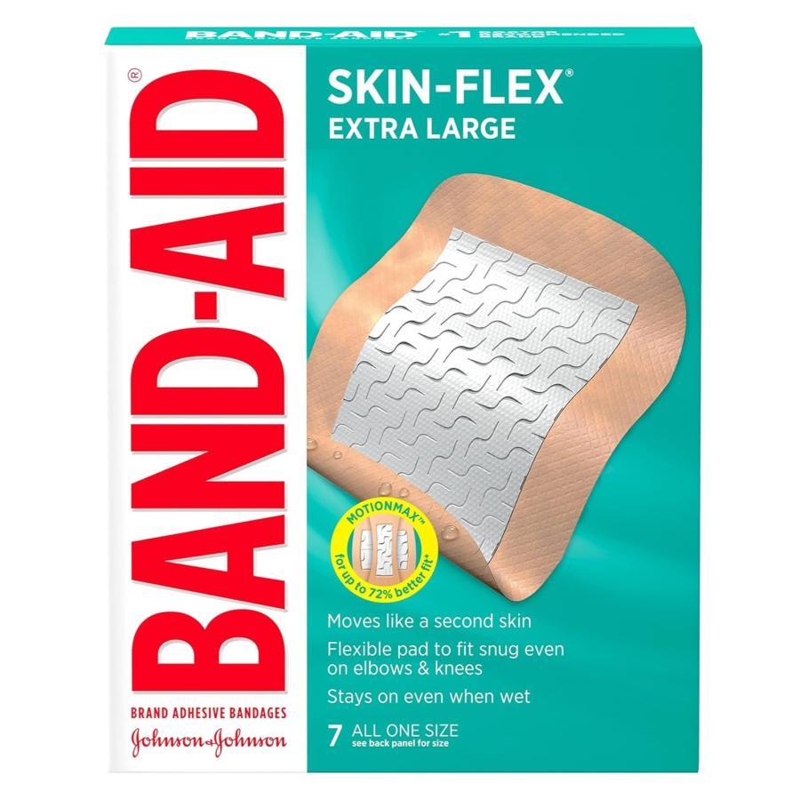 Johnson & Johnson Band-Aid Skin-Flex Adhesive Strips, Tan, 2-3/4 x 3-1/ ...