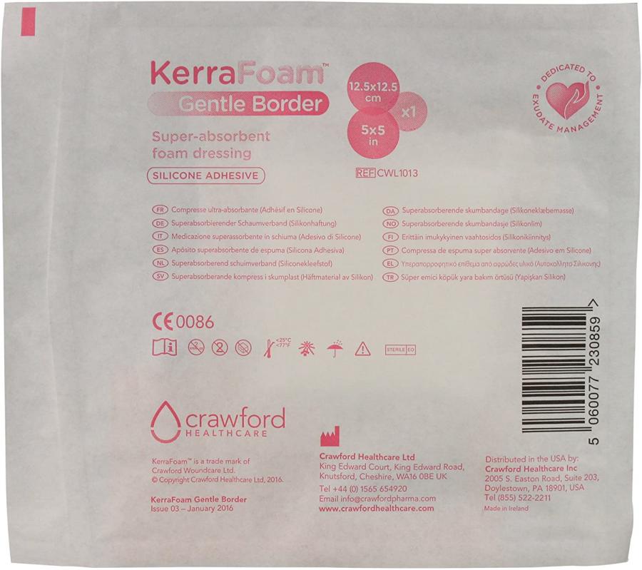 3M Acelity KerraFoam Gentle Border Silicone Foam Dressings, Tan, Foam ...