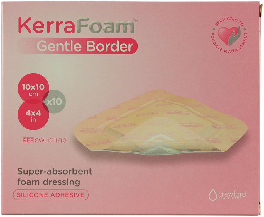 3M Systagenix/KCI KerraFoam Gentle Border Silicone Foam Dressings, Tan ...