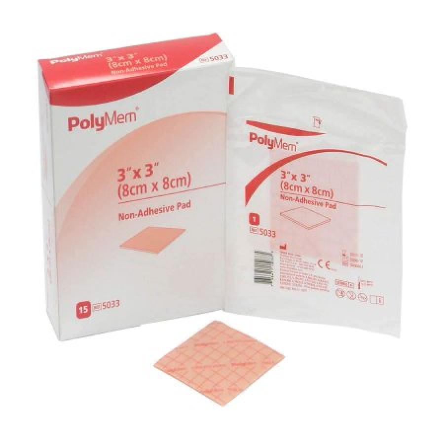 PolyMem Foam Dressing, 3 x 3 In., Non Adhesive Dressing, Pink, Sterile ...