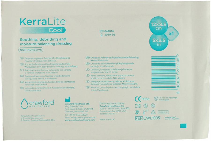 3M Acelity KerraLite Cool Non-Adhesive Hydrogel Sheet Cover Dressing ...