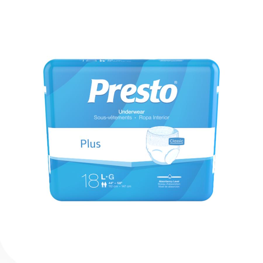 Presto Plus Incontinence Underwear, Adult, Pull-Ups, Classic Plus ...