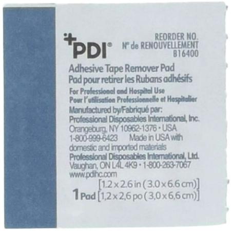 PDI Adhesive Tape Remover Pad, 1.2 x 2.6 In., Individual Packet, 1 ...