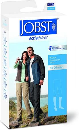 JOBST ActiveWear Compression Socks, Knee High, Large, Cool White ...