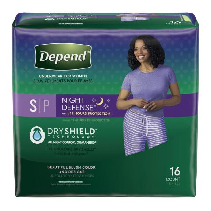 Depend Night Defense Underwear For Women, Small, Small, 16 Count, #51701
