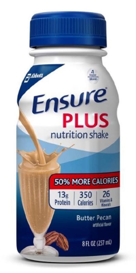 Ensure Plus Nutrition Shake, Butter Pecan, 8 ounce Bottle, Ready to Use ...
