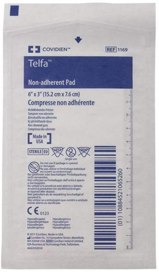 Telfa Ouchless Non-adherent Pads, Cotton, Rectangle, 3 Inches x 6 ...