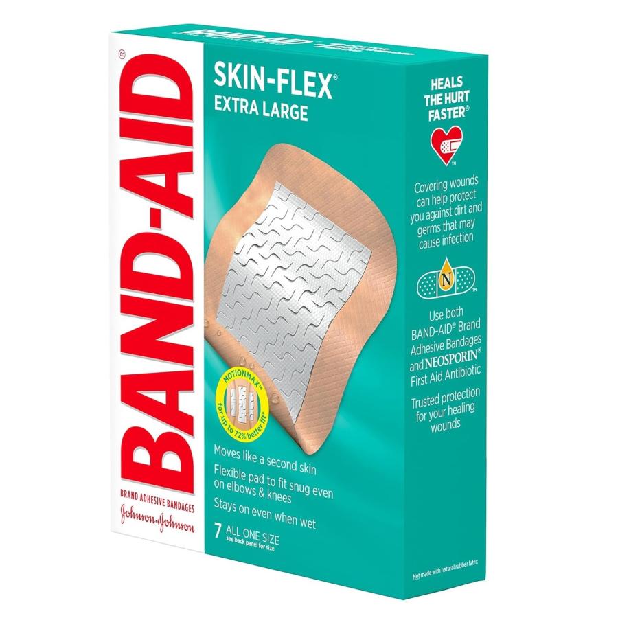 Johnson & Johnson Band-Aid Skin-Flex Adhesive Strips, Tan, 2-3/4 x 3-1/ ...
