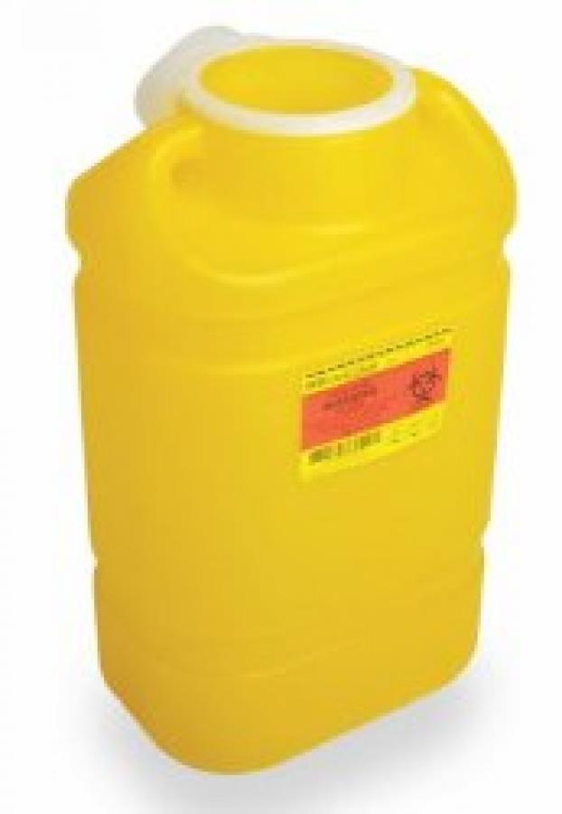 BD Chemotherapy Sharps Container, 12 H x 10-1/2 W x 7-1/2 D Inch, White ...