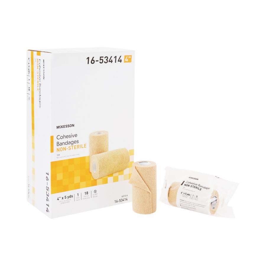McKesson Self-adherent Closure Cohesive Bandages, 4 Inches x 5 Yards ...