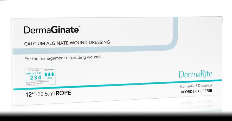 DermaGinate Calcium Alginate Dressing, 12 in Length, Calcium Alginate ...