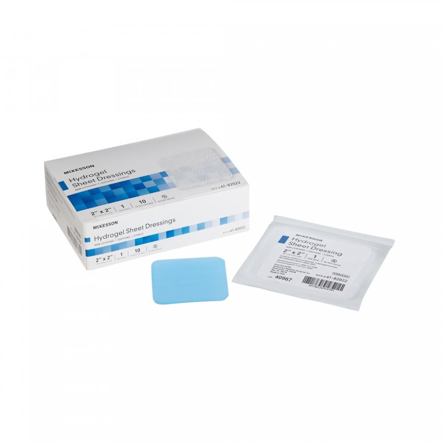 McKesson Hydrogel Dressing, 2 x 2 In., Square, Latex Free, Sterile, 10 ...