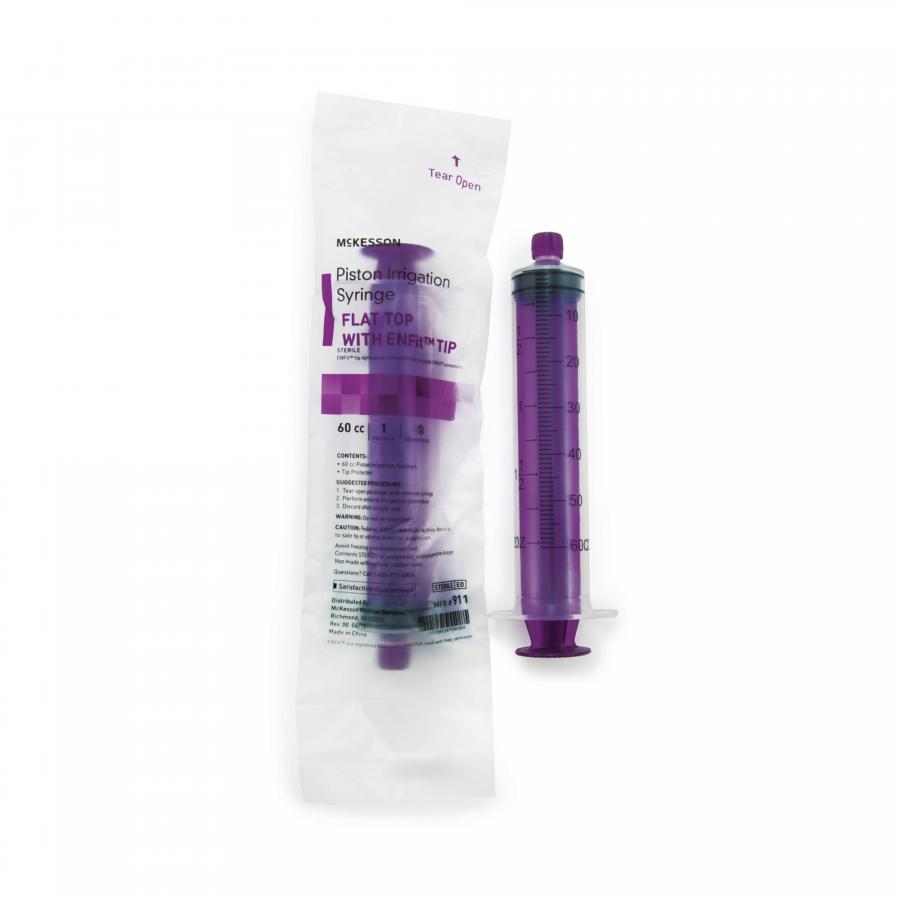 McKesson Enteral / Oral Irrigation Syringe, 60 mL, Enfit Tip, Without ...