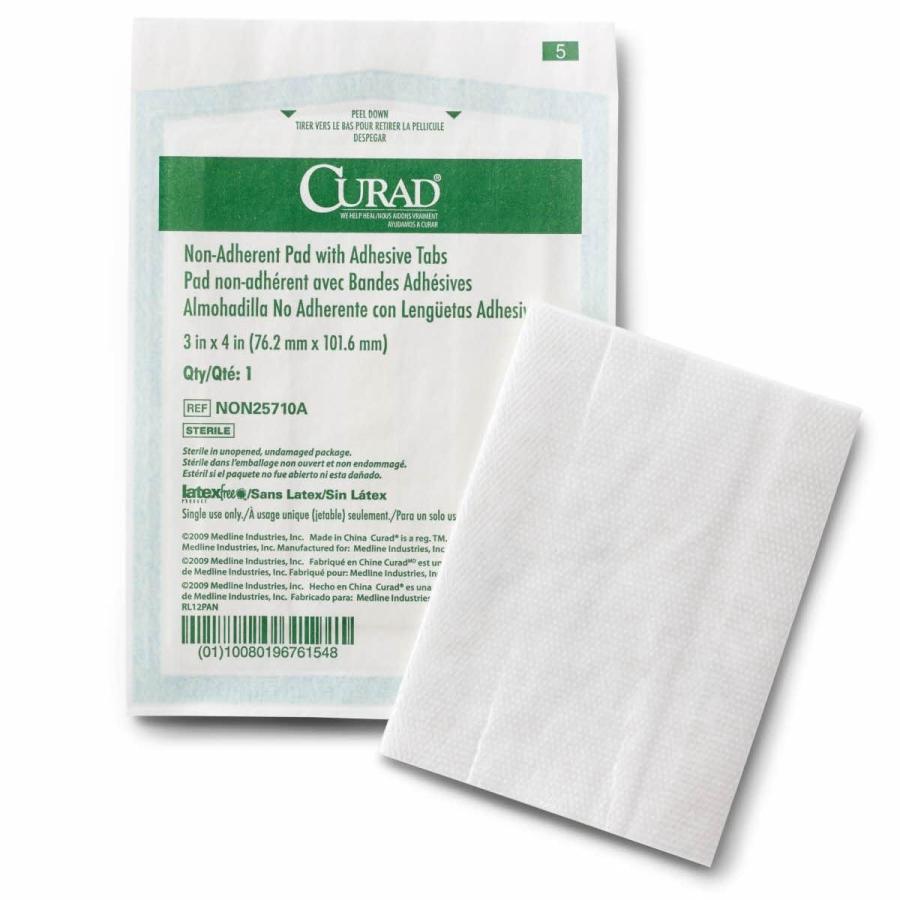 CURAD Non-Adherent Pad, Adhesive Tabs, Sterile, 3 x 4 Inch, 100 Count ...