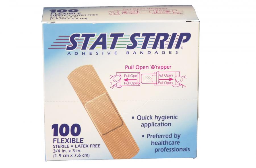 Dukal American White Cross Stat Strips Adhesive Strips, Tan, 3/4 x 3 ...