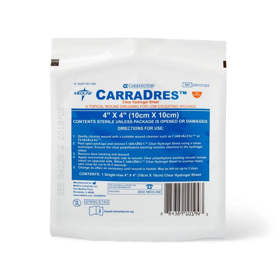 Medline CarraDres Clear Hydrogel Sheets , Shallow, Minimal - Moderate ...