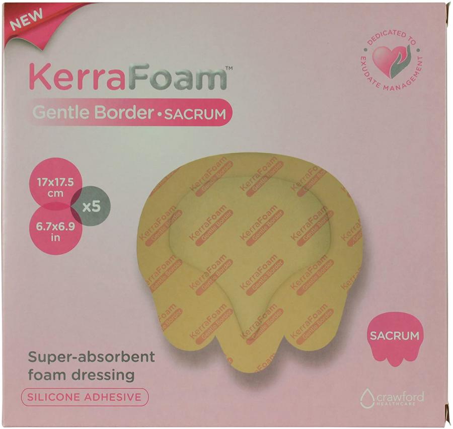 3M Acelity KerraFoam Gentle Border Small Sacral Absorbent Dressings, 6. ...