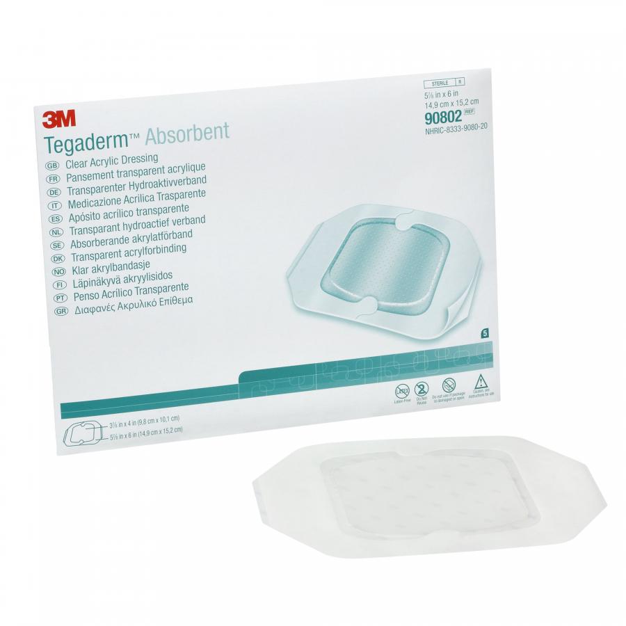 3M Tegaderm Absorbent Absorbent Transparent Film Dressings, Acrylic ...