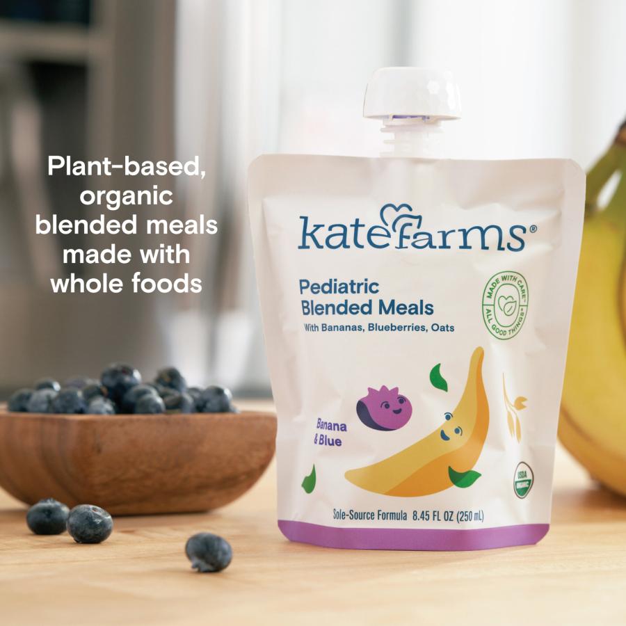 Kate Farms Pediatric Blended Meals, Banana & Blueberry Flavor, 8.45 oz ...