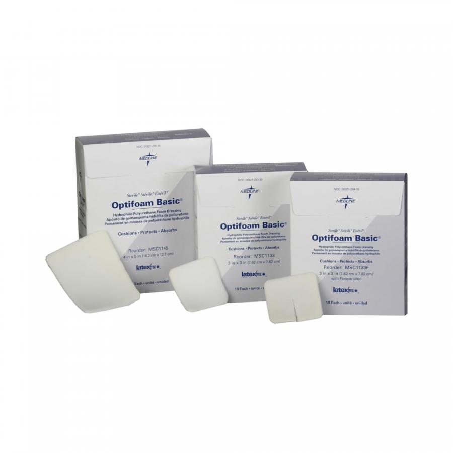 Medline Optifoam Basic Non-Adhesive without Border Foam Dressing ...