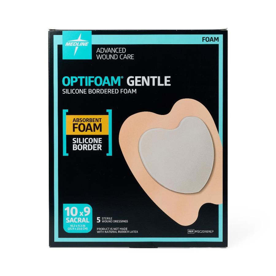 Optifoam Gentle Foam Dressing with Silicone Adhesive Border, Sacral ...
