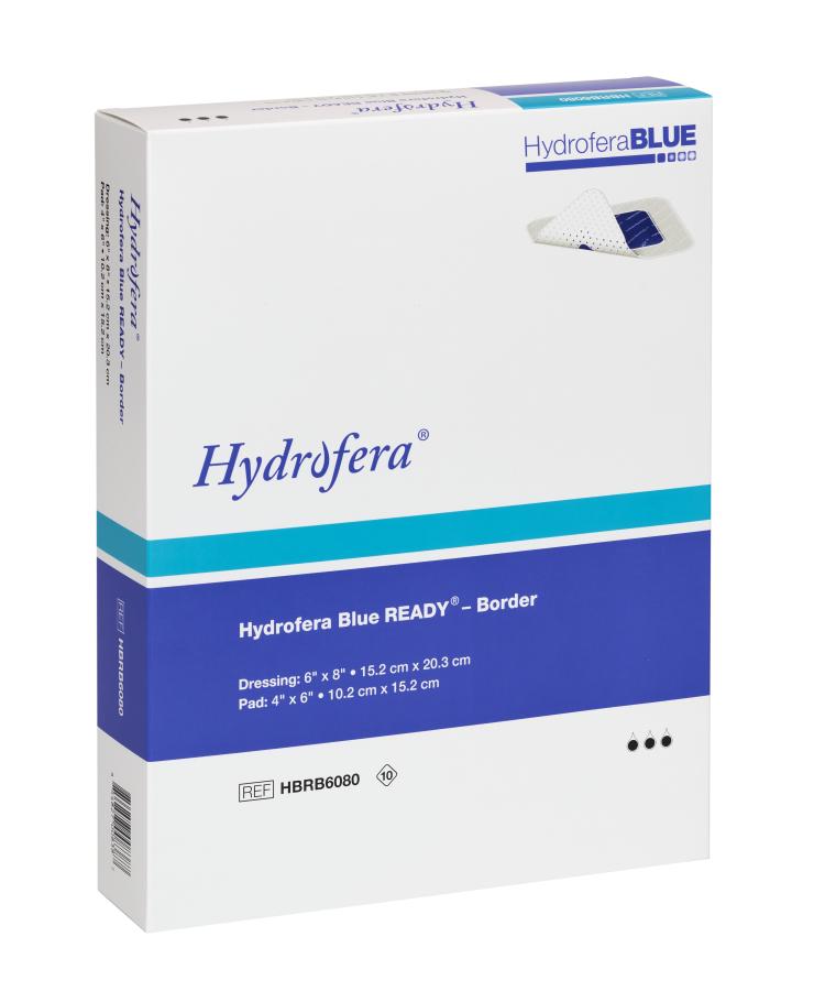 Hydrofera Blue READY-Border®, Antibacterial Foam Dressing, Silicone ...