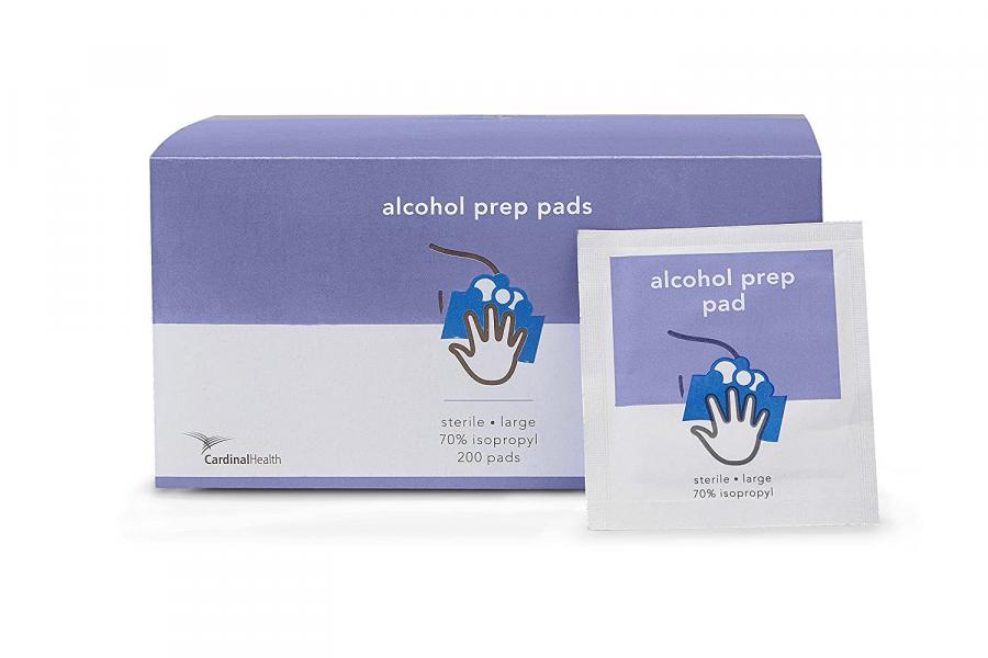 Alcohol Prep Pad, Large, 2-Ply, 70% Isopropyl Alcohol, Individual ...
