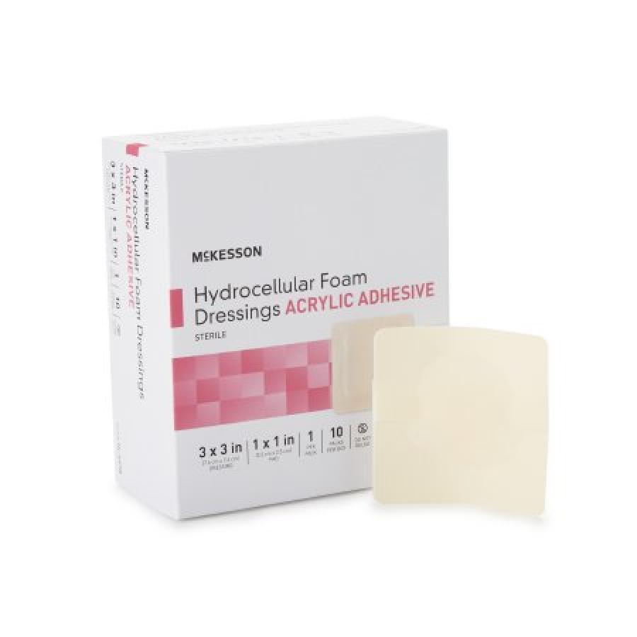 McKesson Adhesive Foam Dressings with Border, Sterile, Tan ...